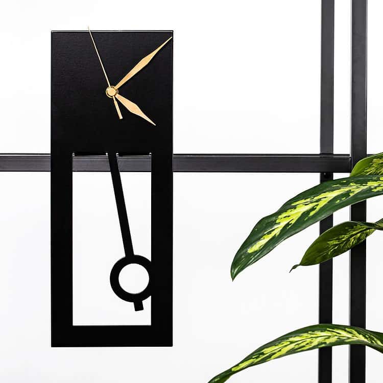 Zman Black Floating Clock - accents