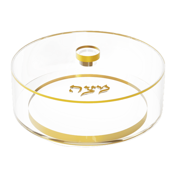 Matzah Box, Round - Gold - accents