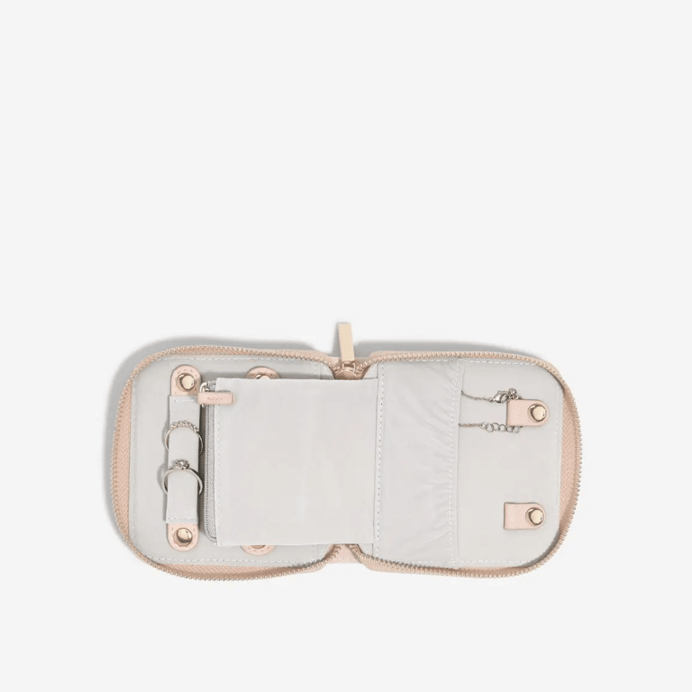 Compact Travel Jewelry Roll, Blush - accents